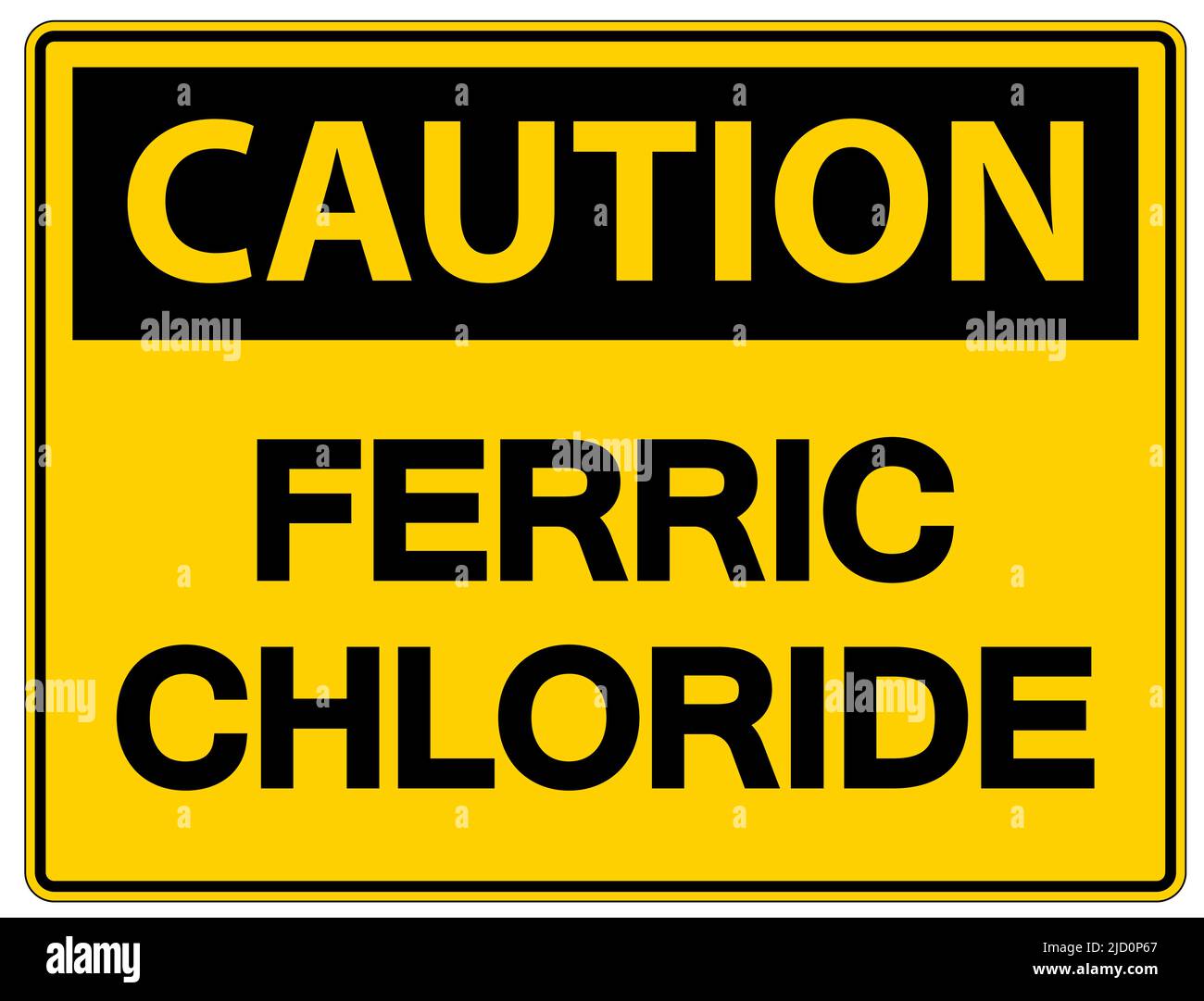 Chemical Caution Sign Ferric Chloride On White Background Stock Vector ...