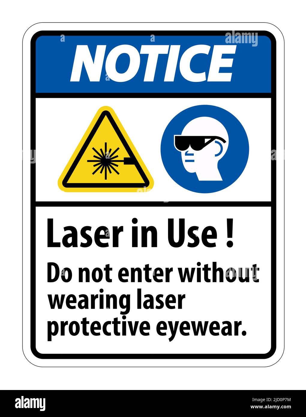 Notice Warning PPE Safety Label,Laser In Use Do Not Enter Without ...