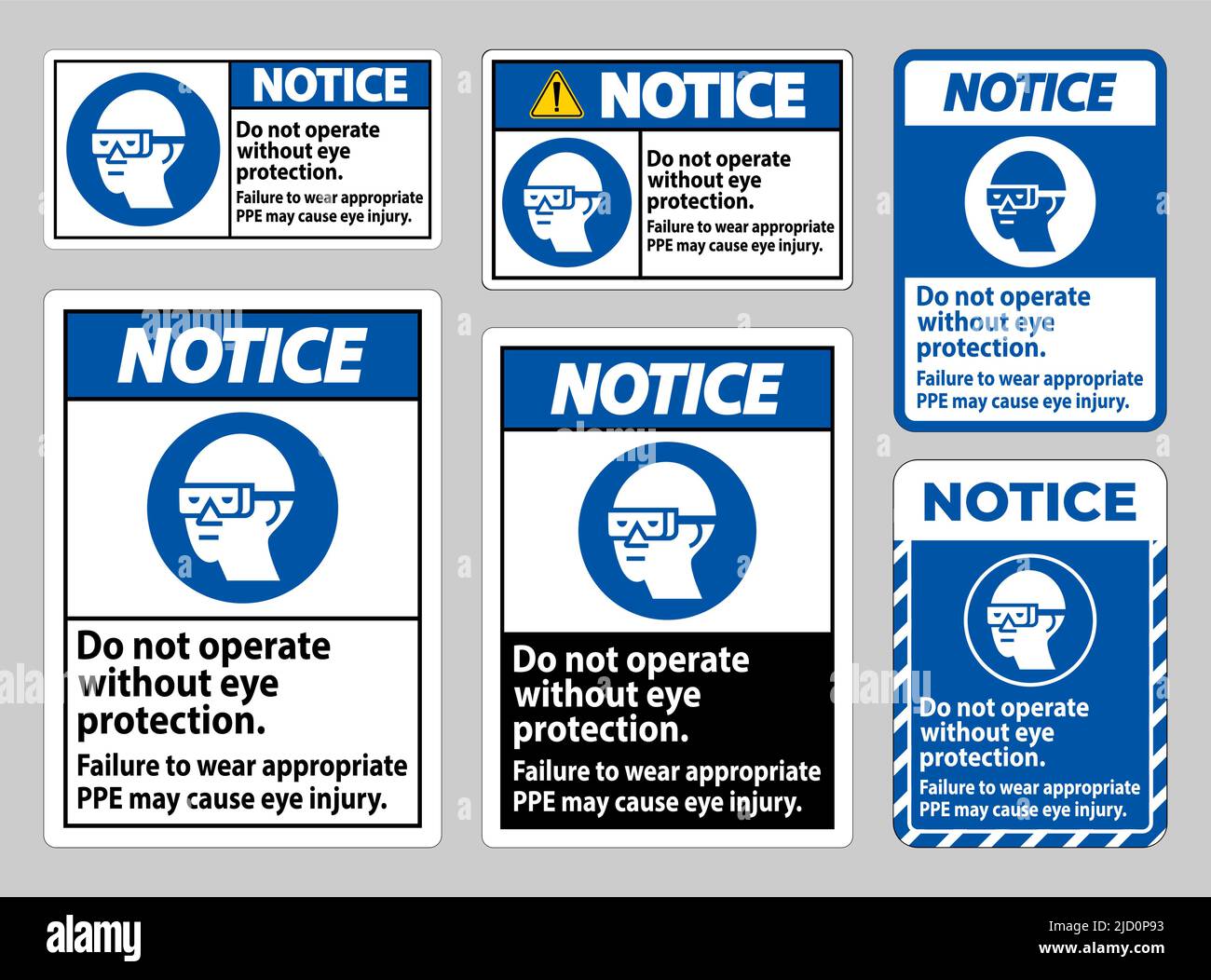 Notice Sign Do Not Enter Without Wearing Eye Protection,Vision Damage ...