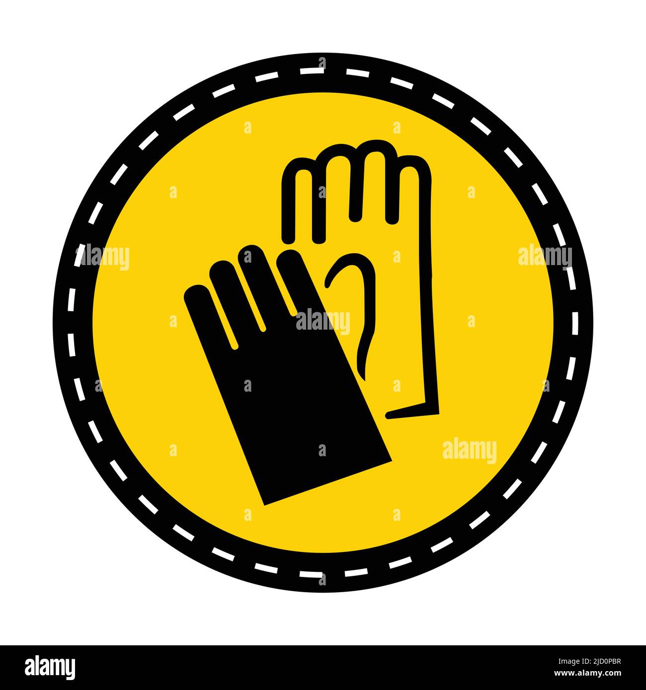 Symbol Wear Hand Protection sign on white background,Vector ...
