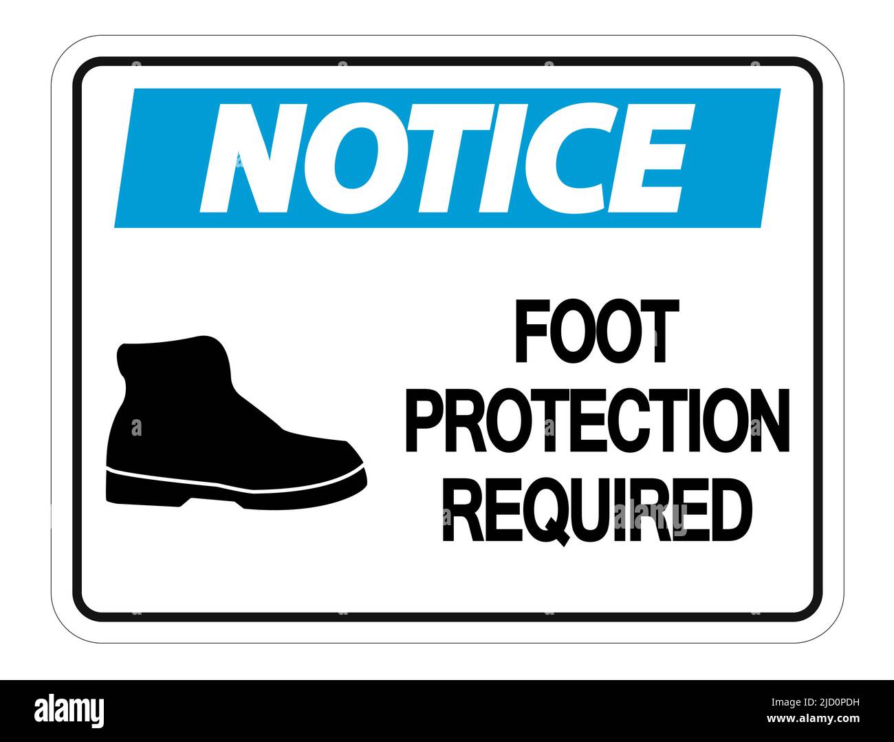 Notice Foot Protection Required Wall Sign on white background,vector ...