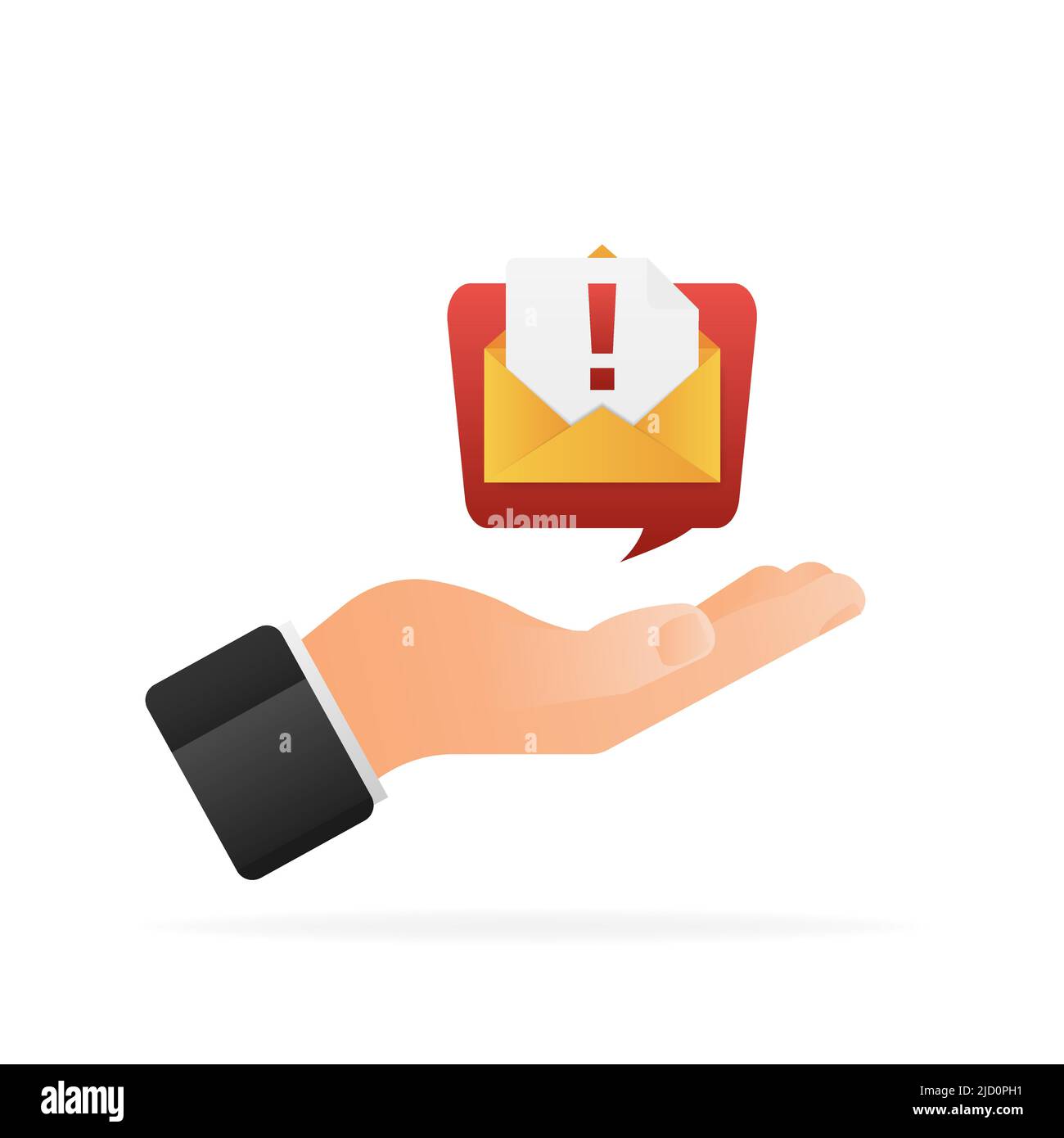 Illustration for mobile app design. Message notification icon. Alert ...