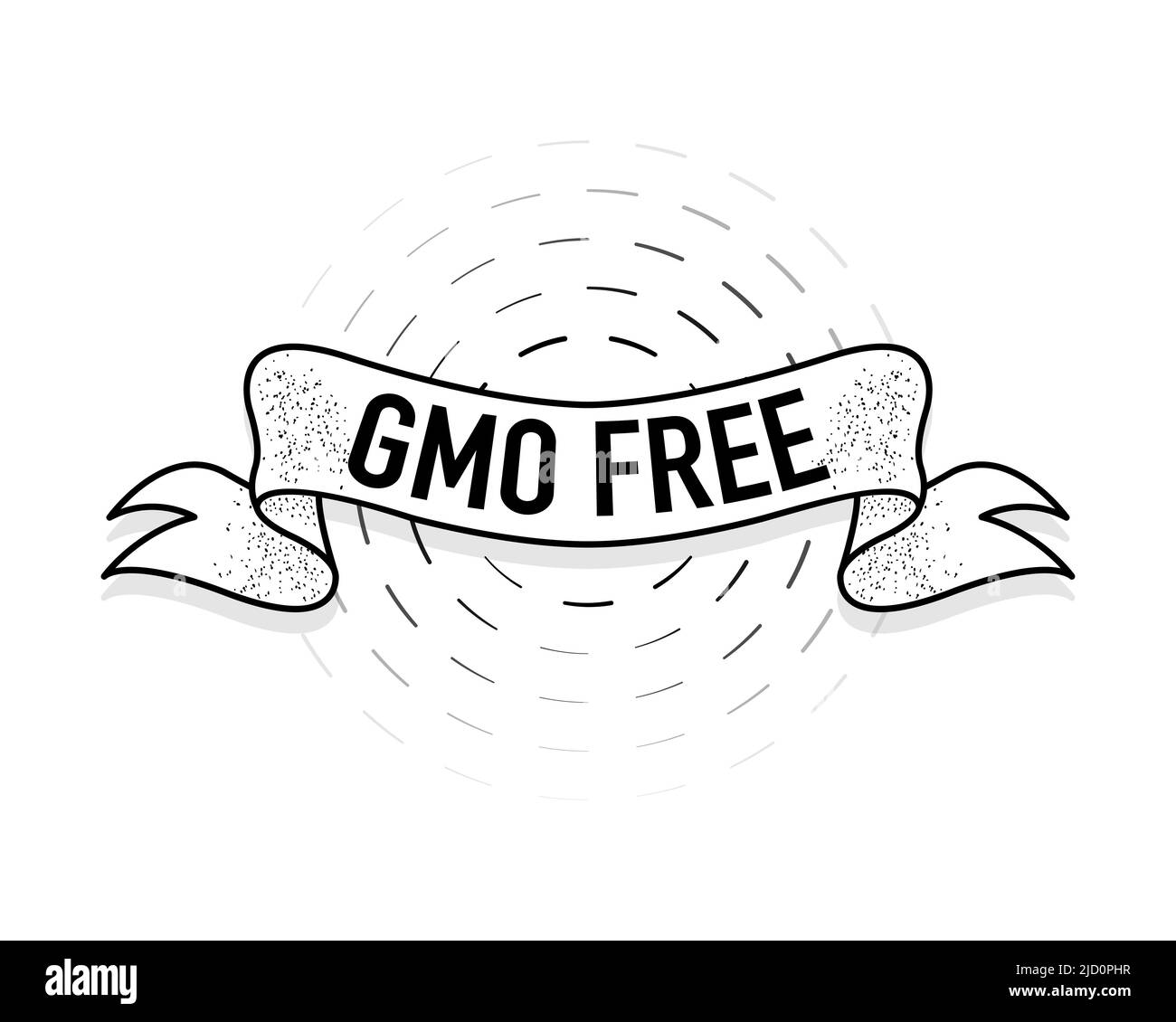 Gmo free ribbon in vintage style. Banner vector. Logo, label. Sugar ...