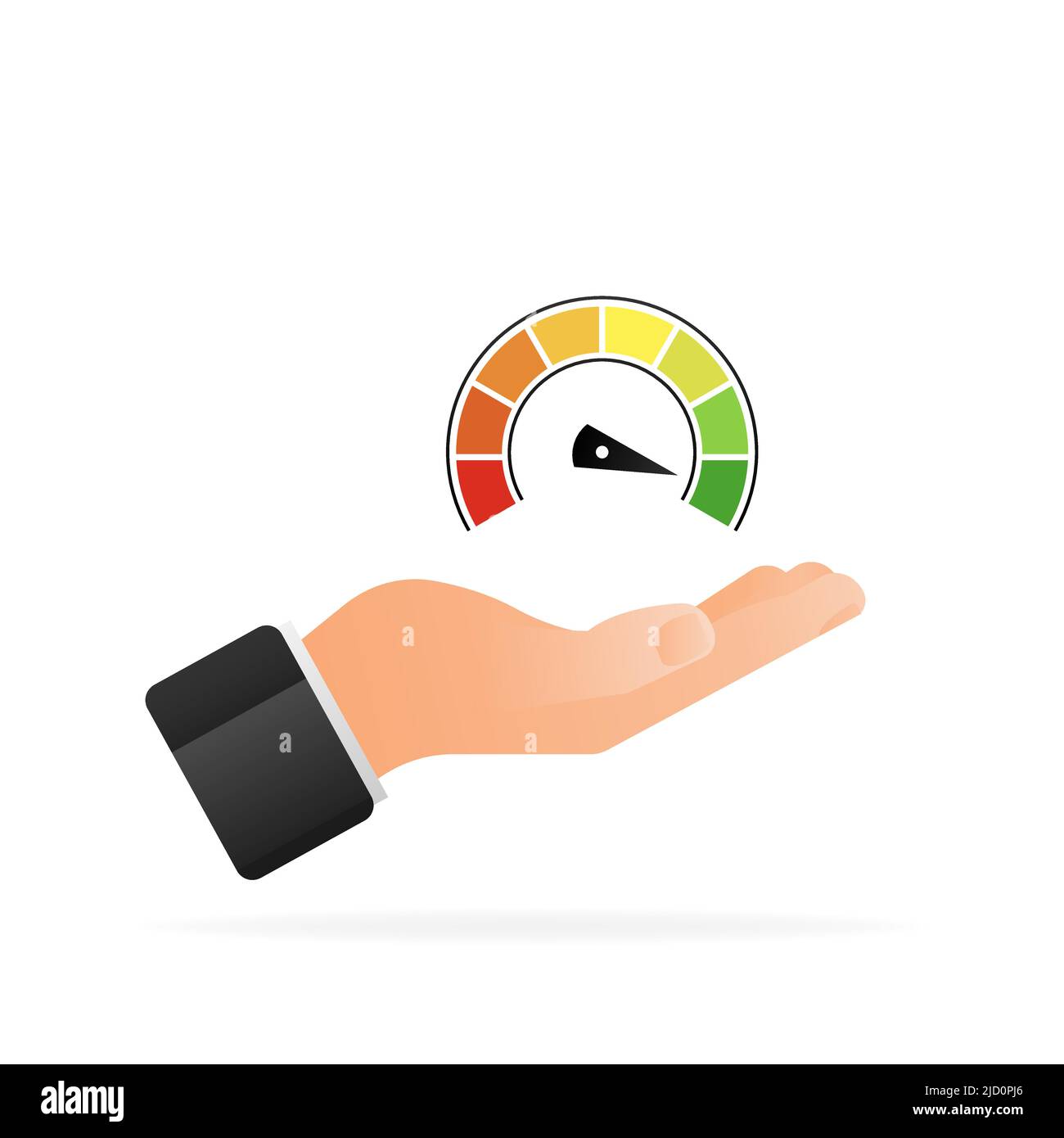 Credit score speedometer in hand on white background Stock Vector Image ...