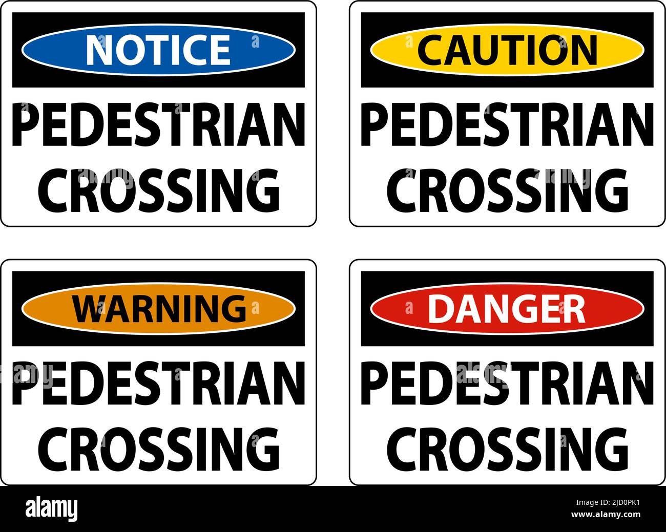 Pedestrian Crossing Sign On White Background Stock Vector Image & Art ...