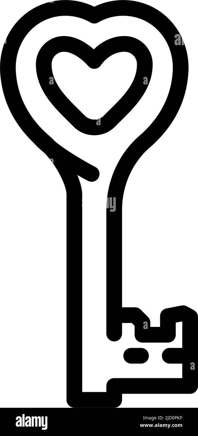 heart key wedding key line icon vector illustration Stock Vector Image ...