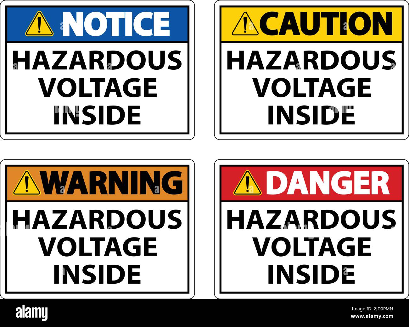 Danger Hazardous Voltage Inside SignOn White Background Stock Vector ...