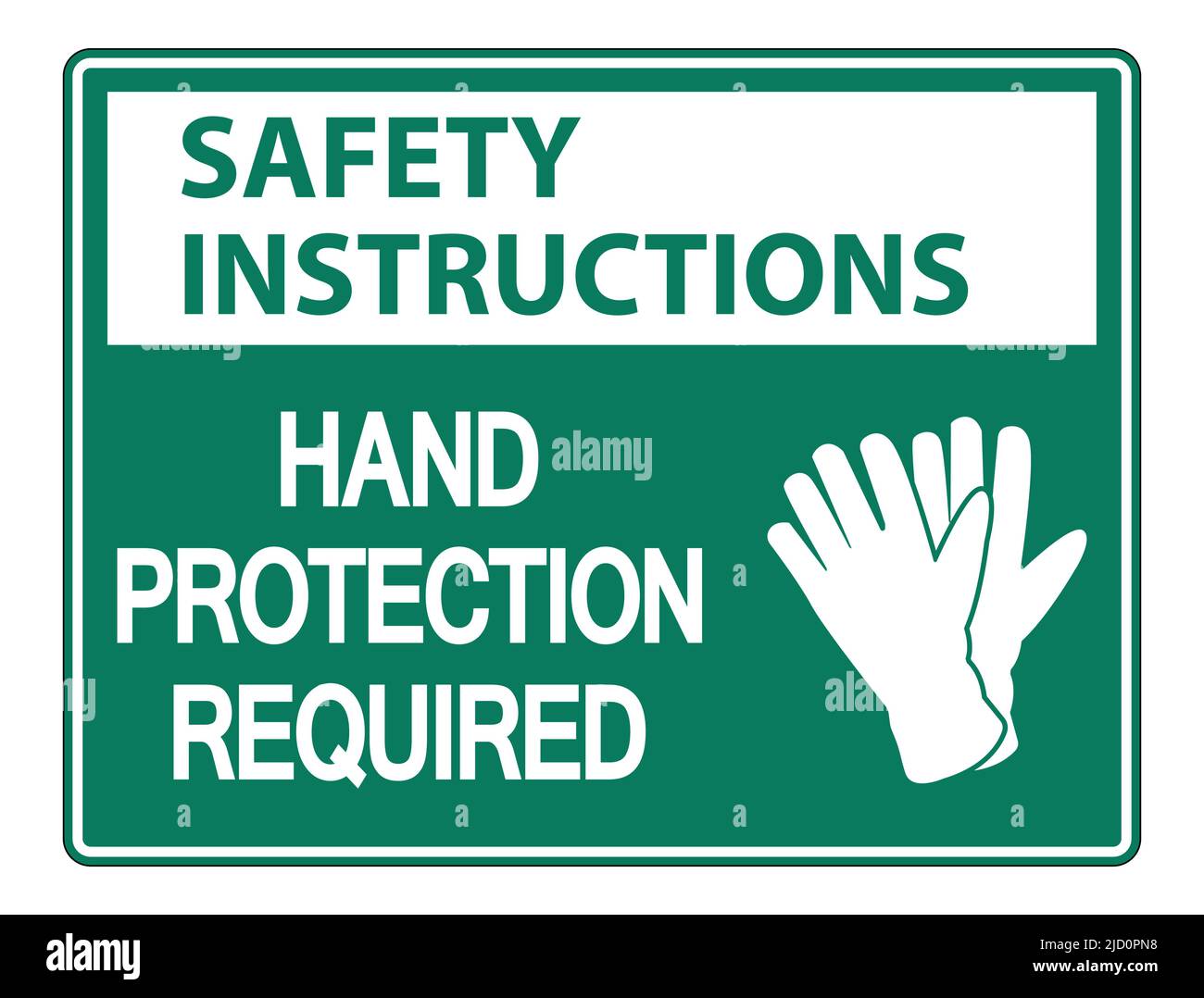 Safety instructions Hand Protection Required Wall Sign on white ...