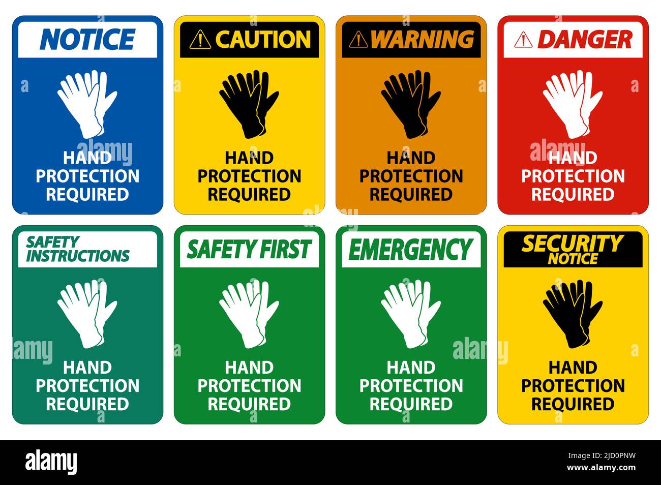 Hand Protection Required Sign on white background Stock Vector Image ...