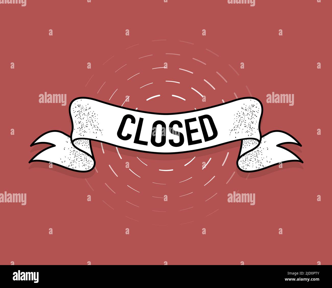 Vector Closed Store Sign. Vintage ribbon. Vector illustration Stock ...