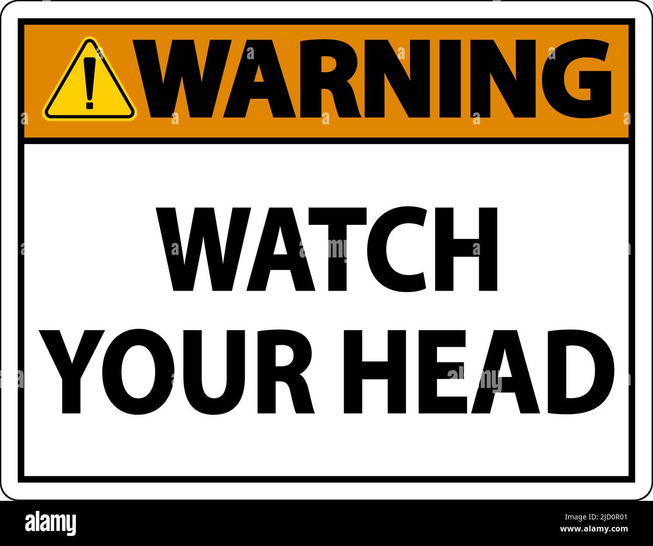 Warning Watch Your Head Sign On White Background Stock Vector Image ...