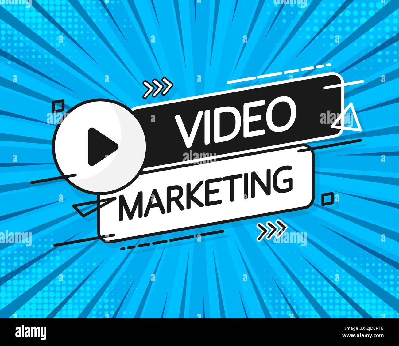 Design template with video marketing. Vector icon. Banner for marketing ...