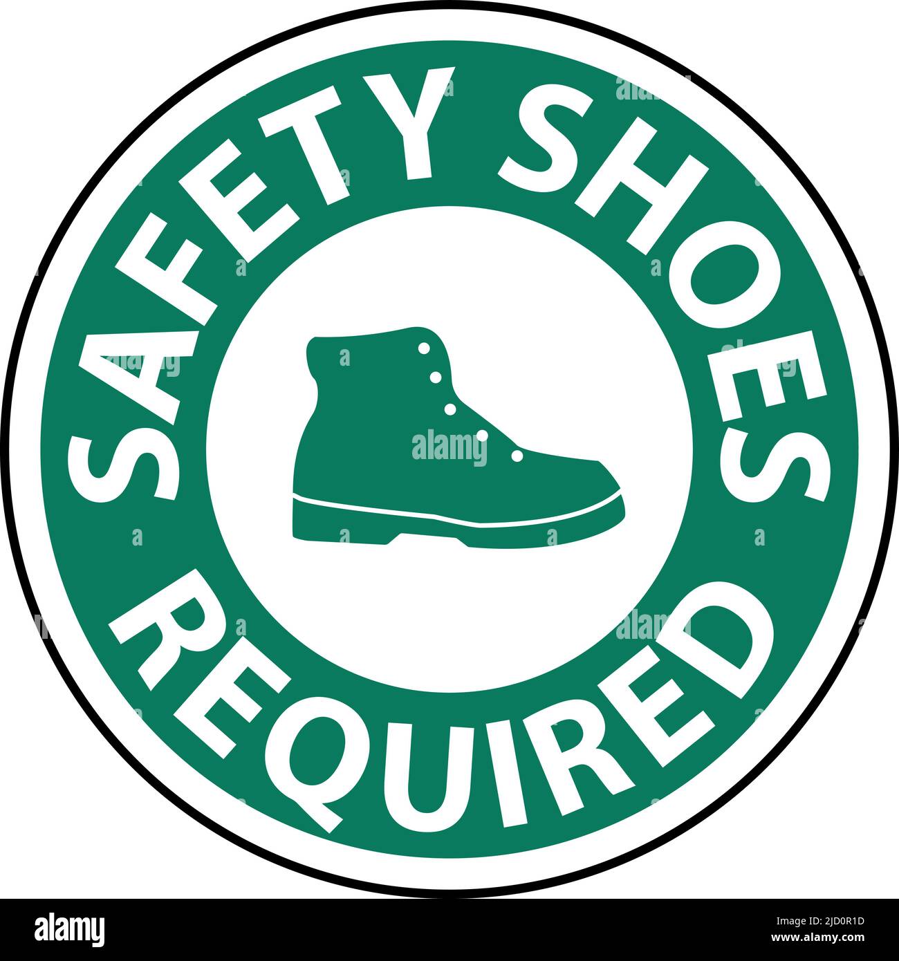 Safety Shoes Required Floor Sign On White Background Stock Vector Image ...