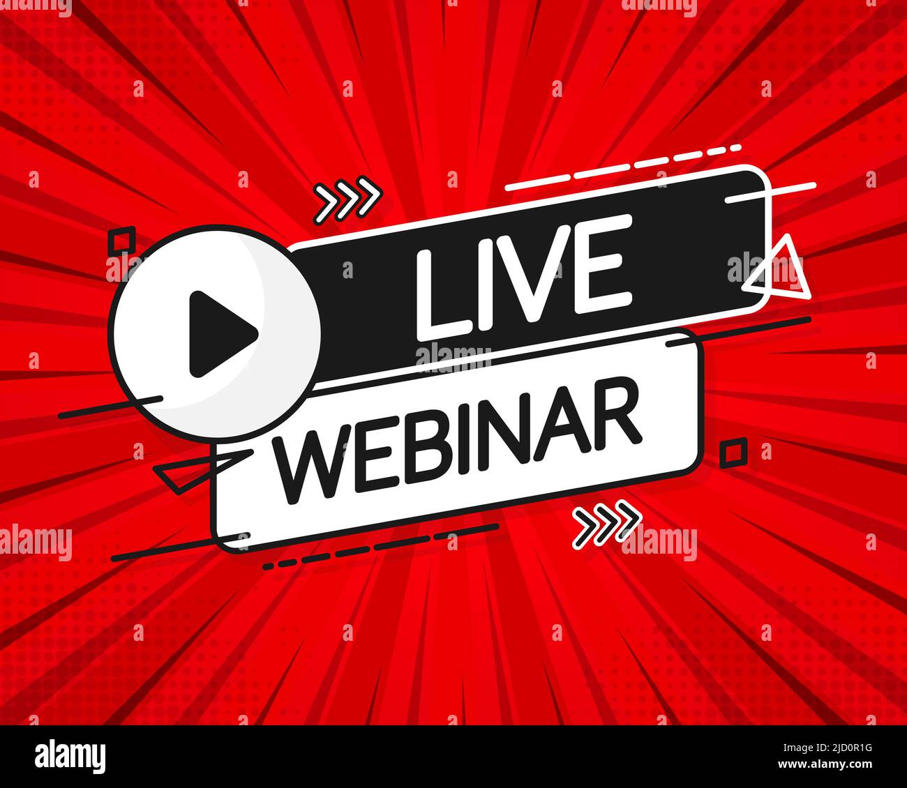 Live Webinar flat style button, icon. Vector illustration Stock Vector ...