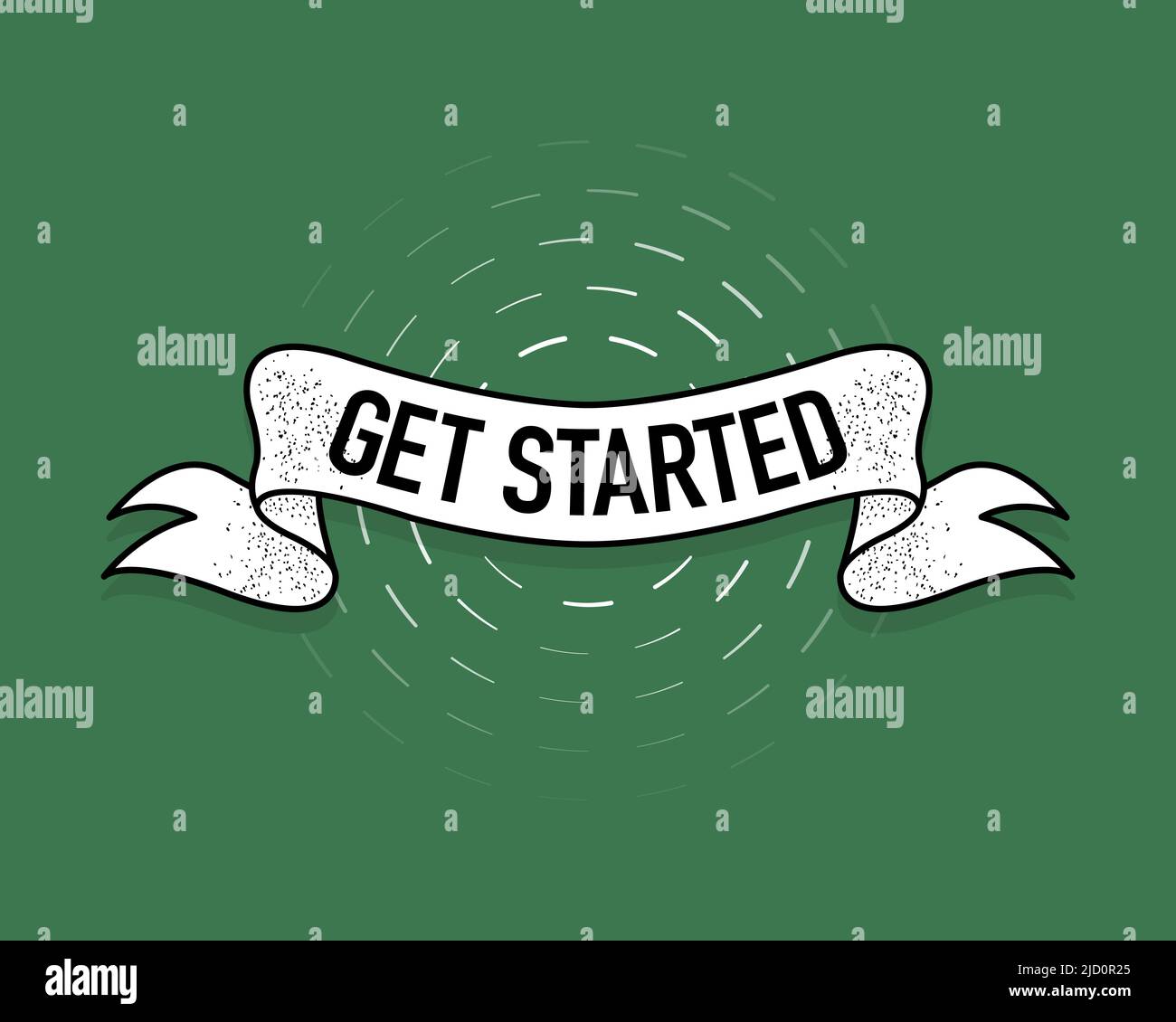 Vintage banner with get started ribbon. Banner design. Vintage, retro ...