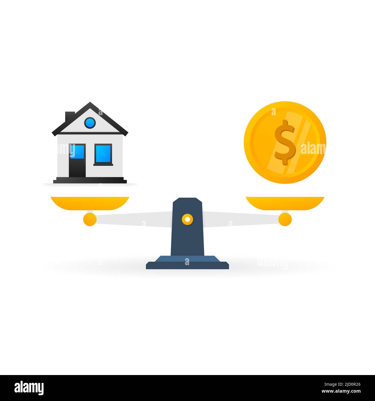 Business economy symbol. House compare coins. Business vector icon ...