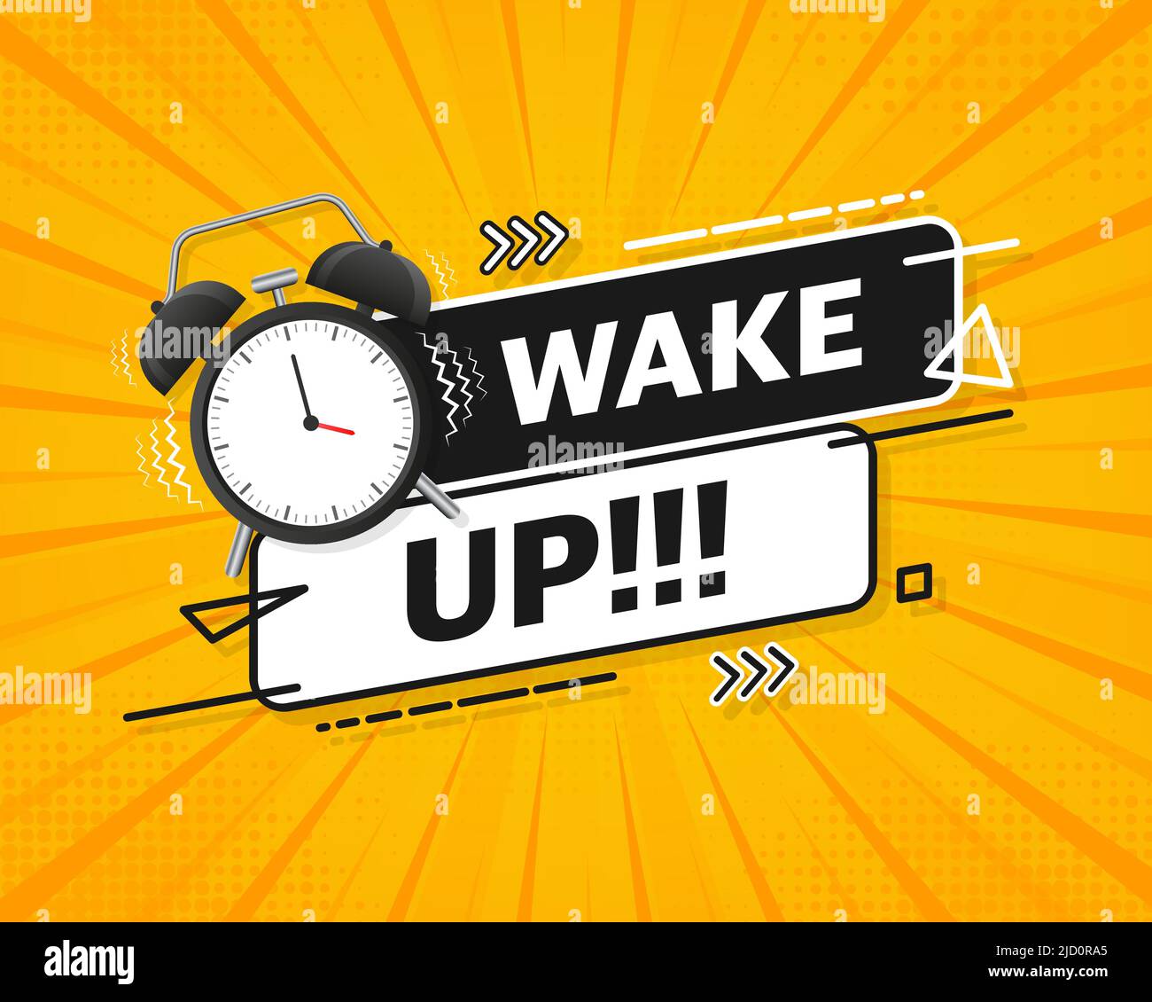 Classic alarm with wake up sign, great design for any purposes. Flat ...