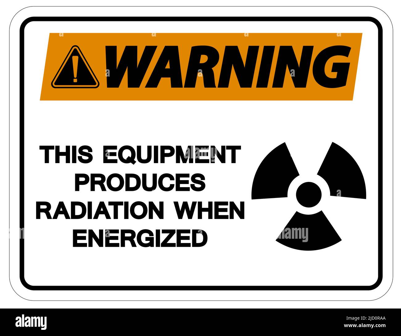 Warning This equipment produces radiation when energized Symbol Sign On ...