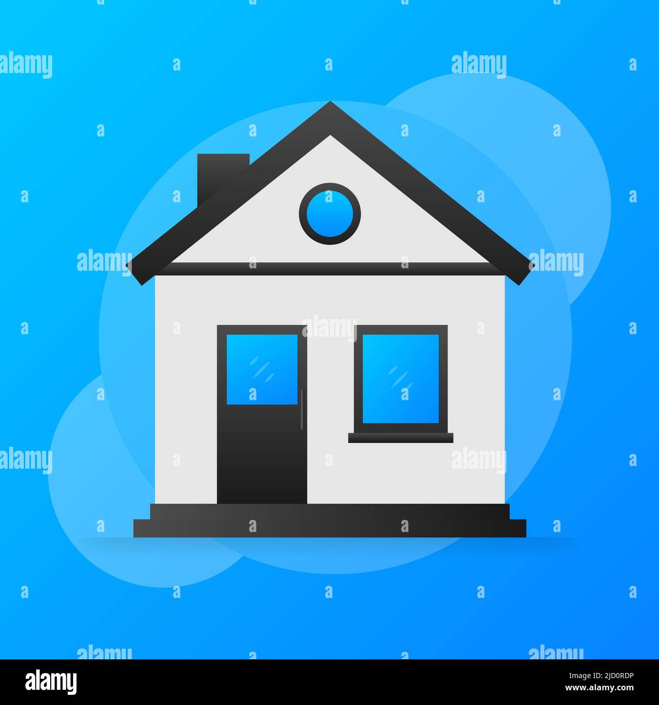 Flat illustration with house icon. Simple vector illustration Stock ...