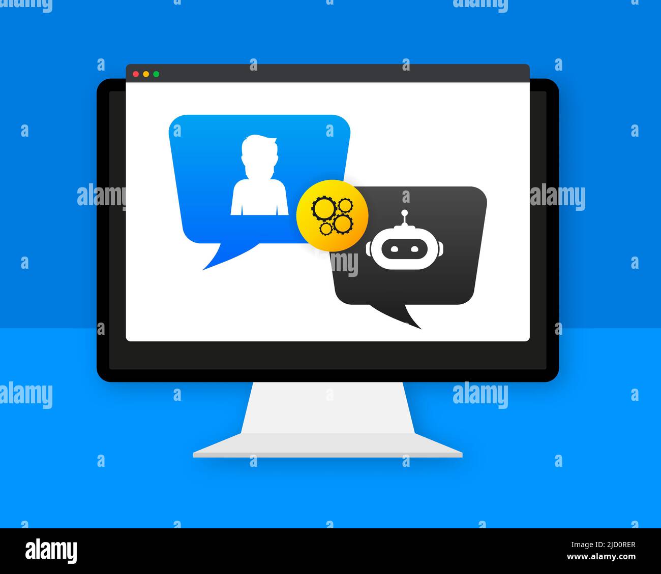 Chatbot icon concept, chat bot or chatterbot. Robot Virtual Assistance ...