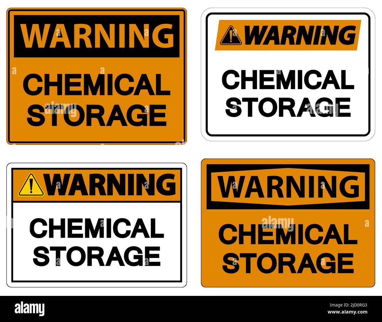 Warning Chemical Storage Sign On White Background Stock Vector Image & Art - Alamy