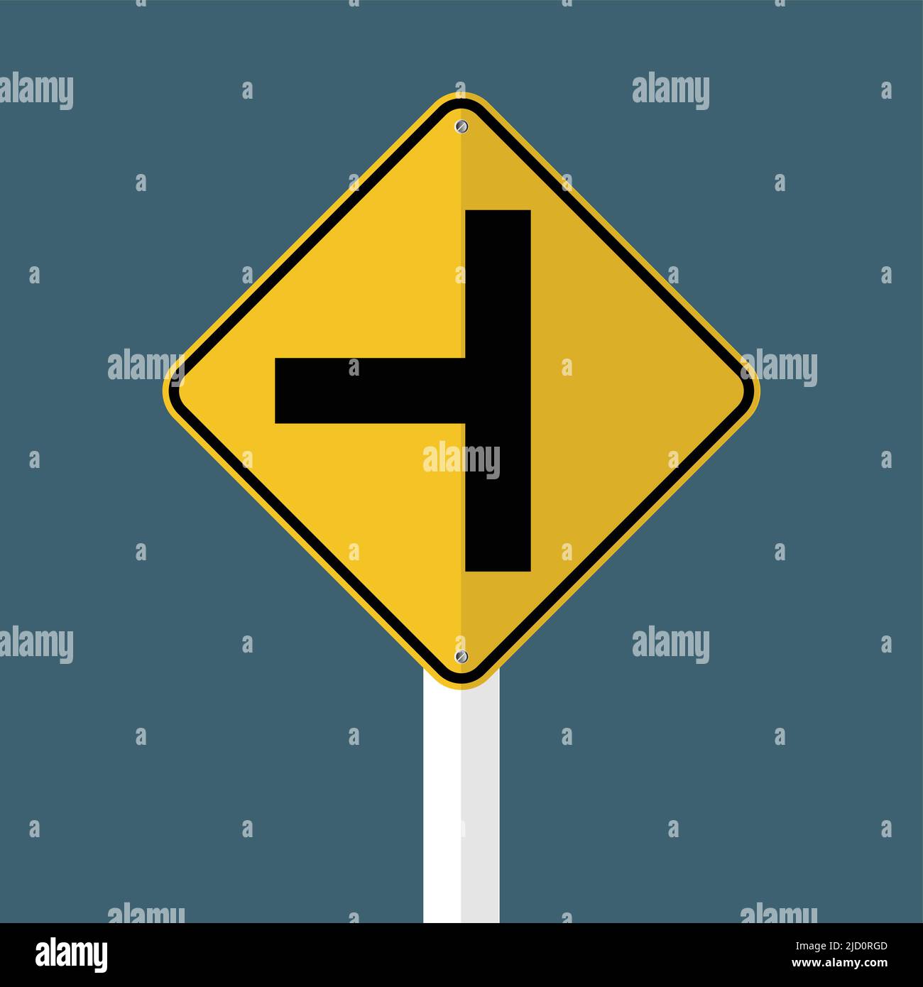 T junction road sign Stock Vector Images - Alamy