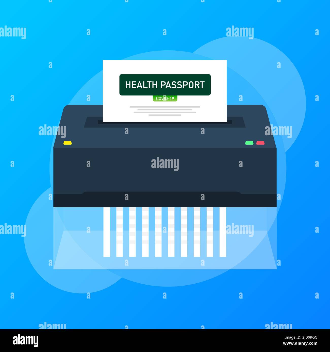 Health report in flat style with shredder. Flat vector. Vector banner ...