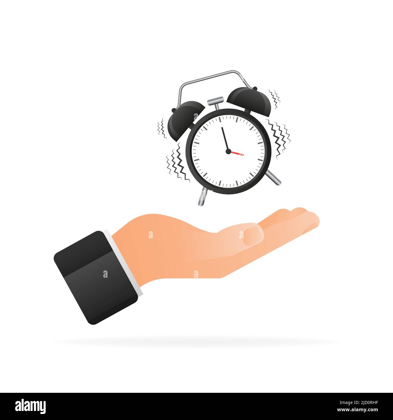 Classic alarm with hand, great design for any purposes. Flat cartoon ...