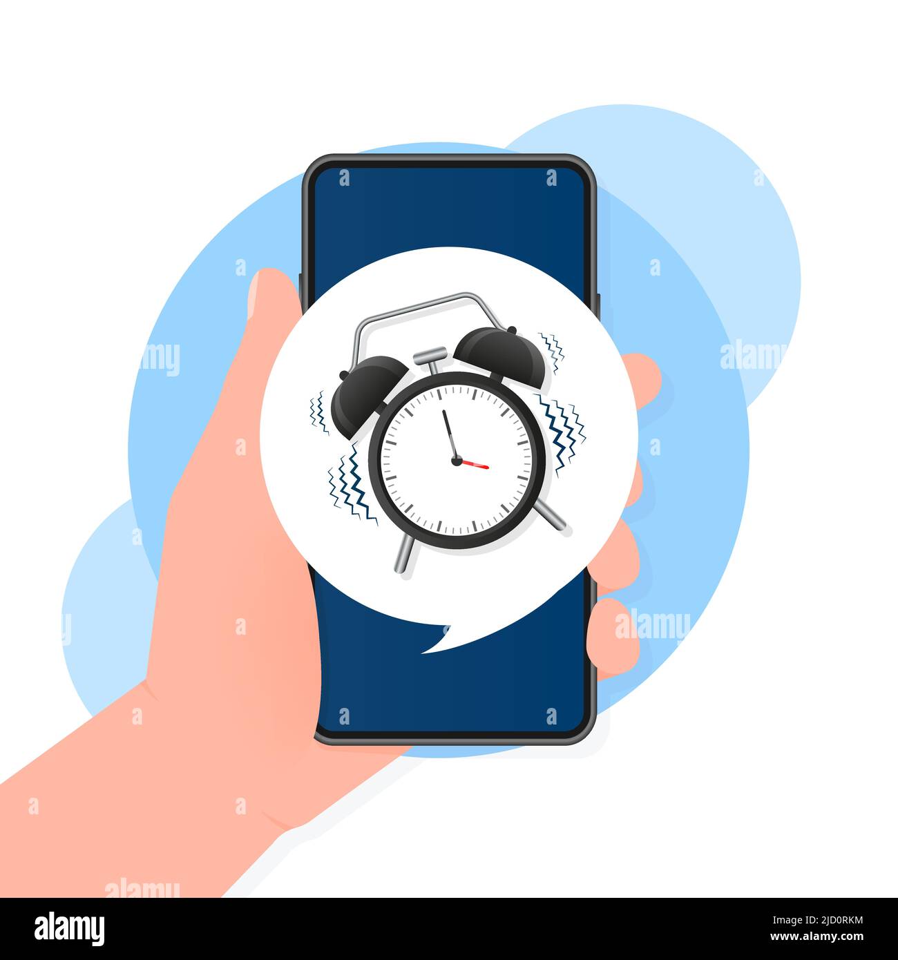 Classic alarm with hand and smartphone, great design for any purposes ...