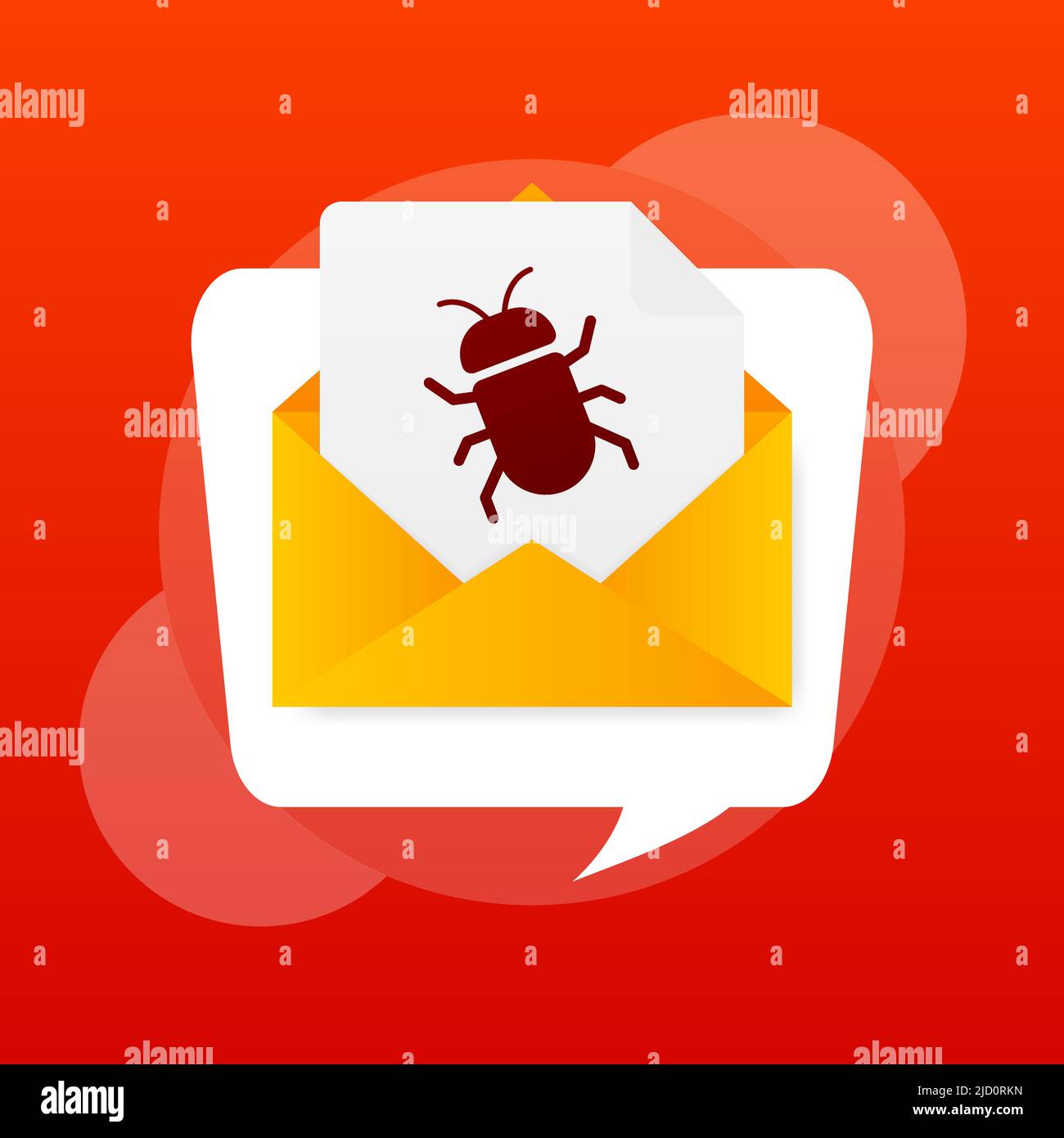 Virus message in flat style. Vector design. Flat design. Vector graphic ... Virus message in flat style. Vector design. Flat design. Vector graphic ...