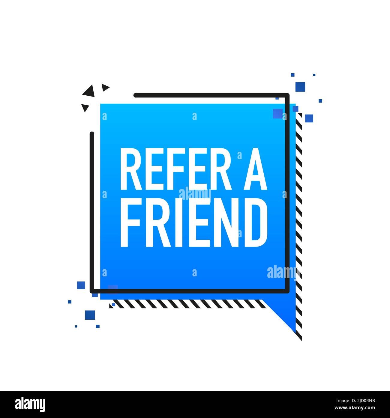 Refer a friend blue banner on white background. Vector illustration ...
