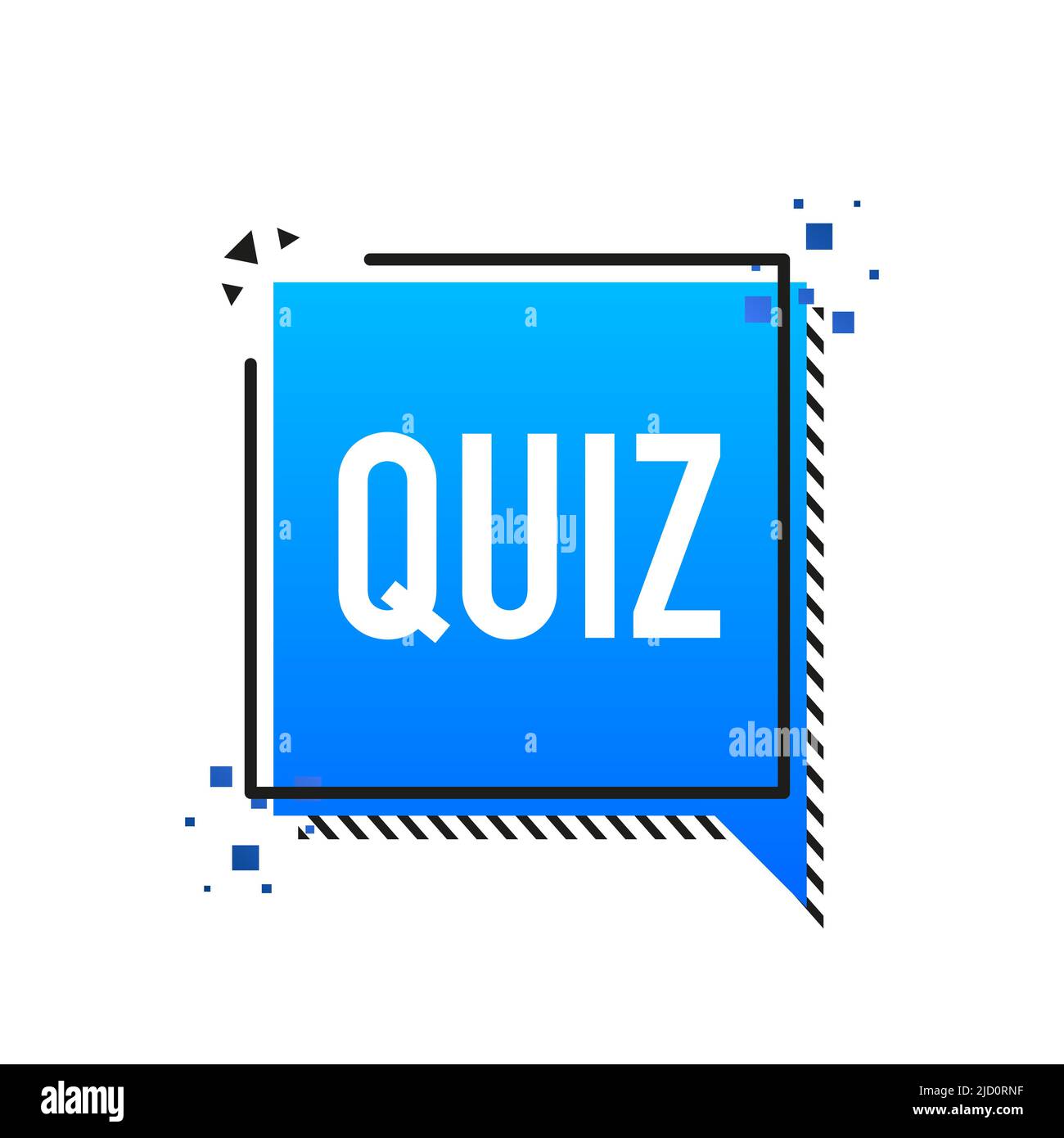 Quiz blue banner in 3D style on white background. Vector illustration ...