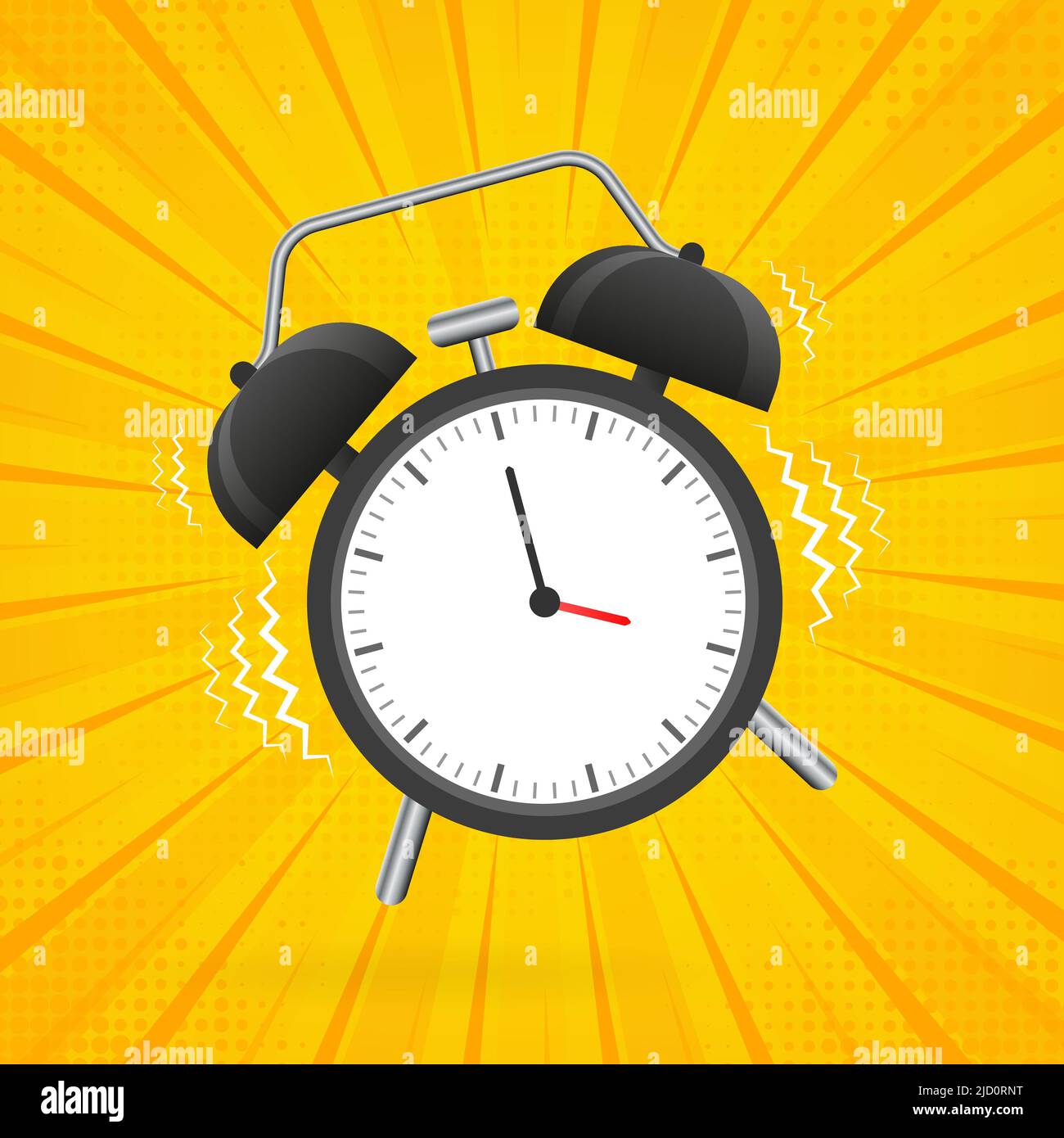 Classic alarm, great design for any purposes. Flat cartoon vector ...