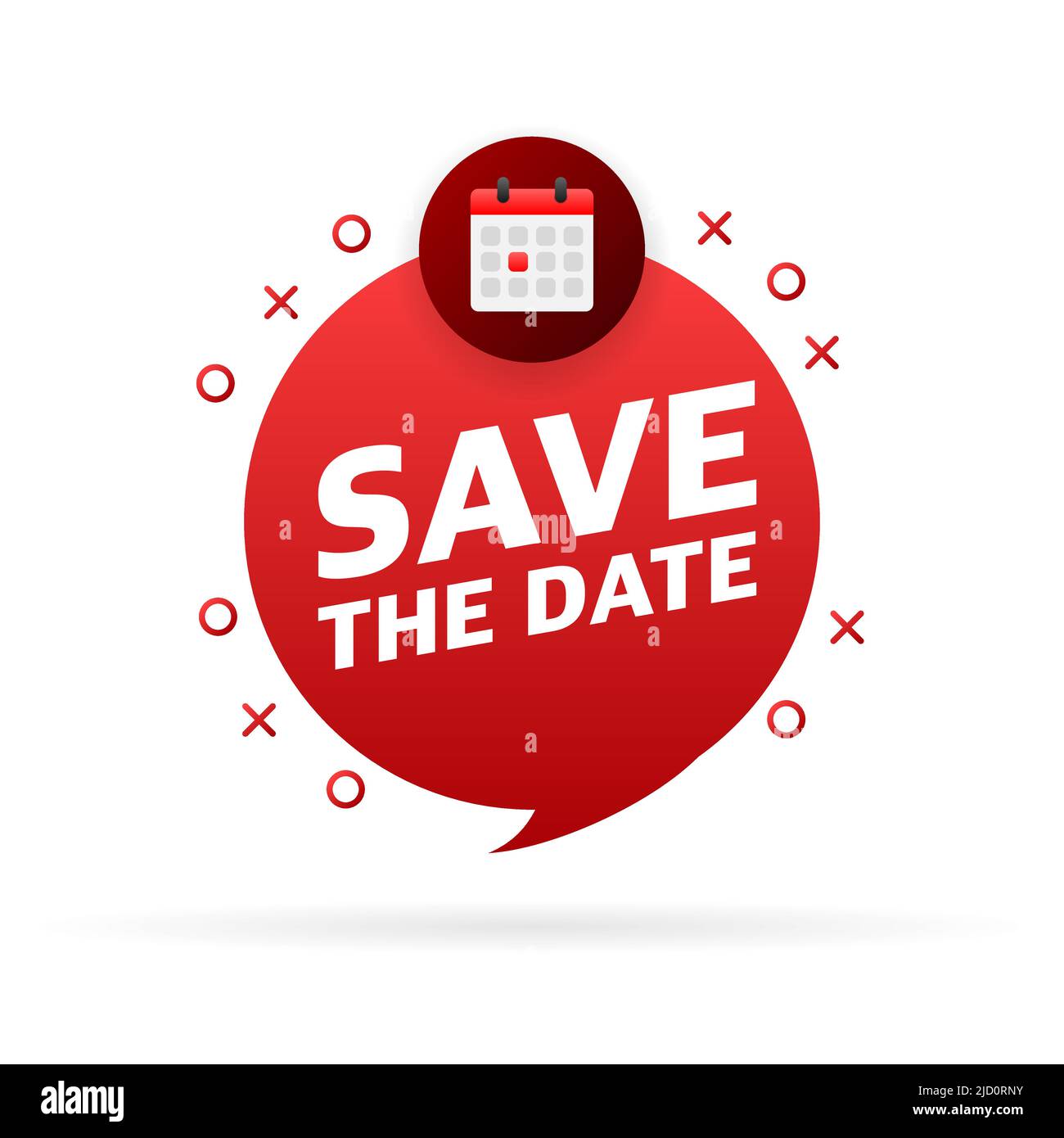 Flat modern calendar banner with Save the date. Vector illustration ...