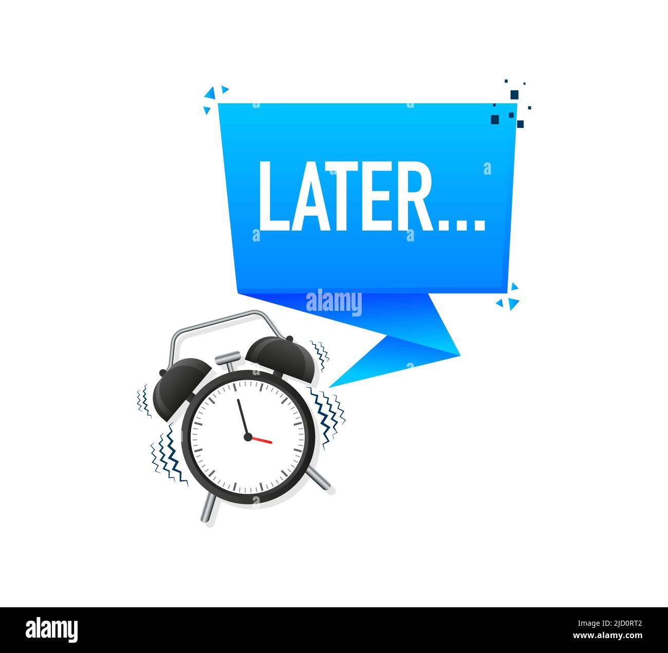 Later alarm in flat style on white background. Flat cartoon vector ...