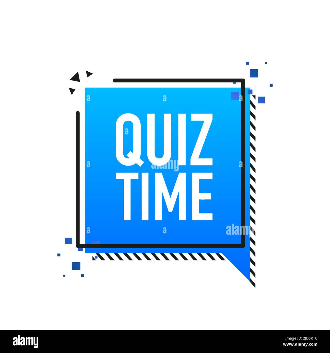 Quiz time blue banner in 3D style on white background. Vector ...