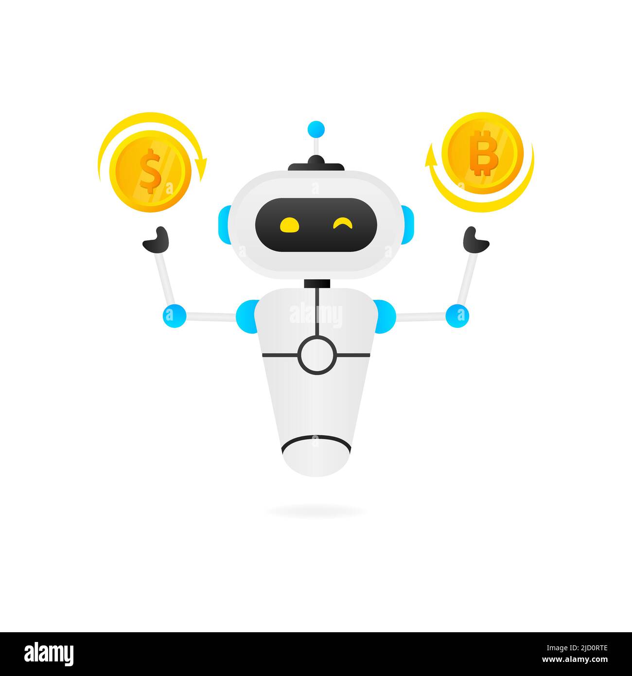 Flat bot banner. Financial investment trade. Artificial intelligence ...