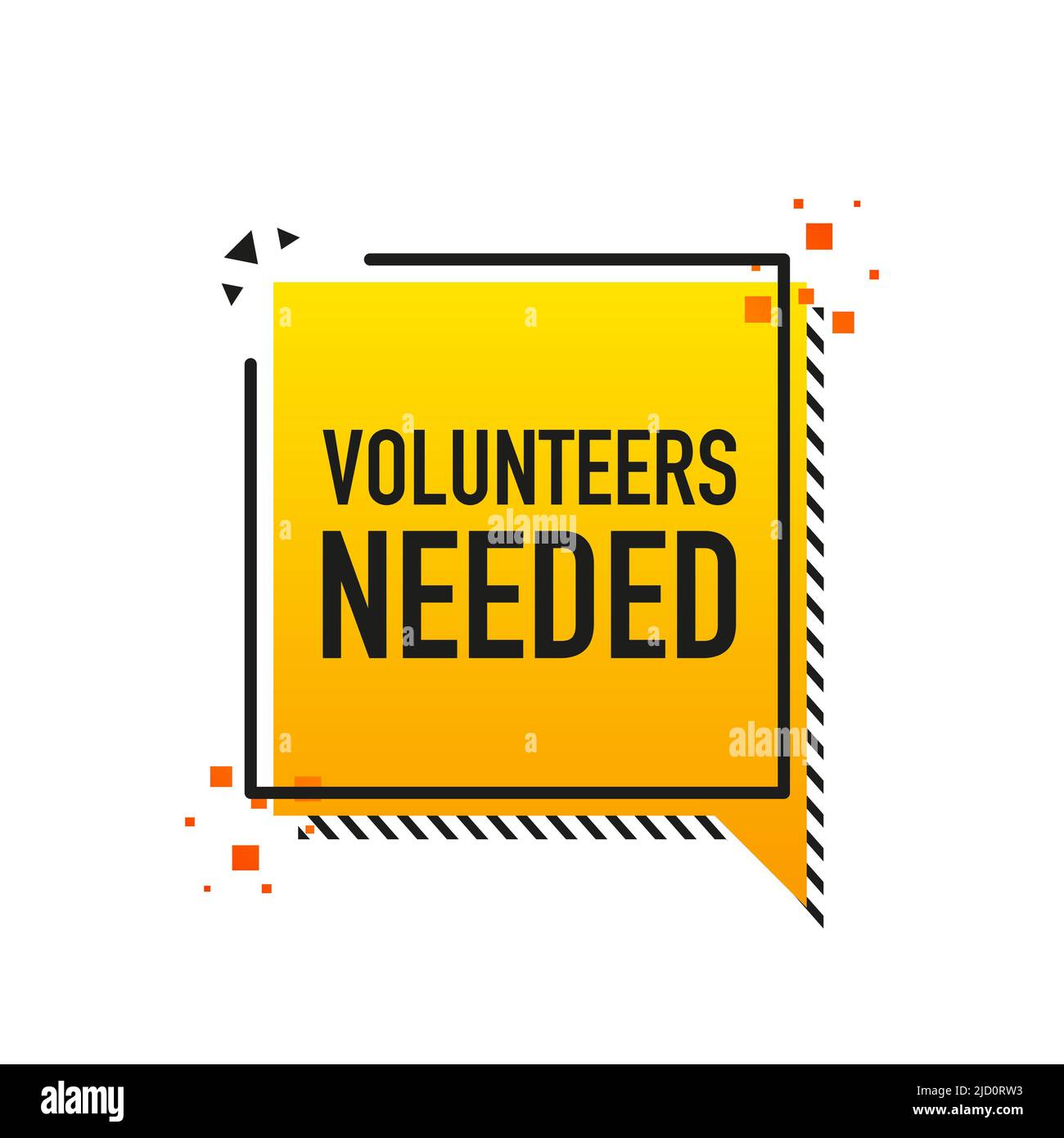 Volunteers needed poster in flat style. Vector illustration Stock ...