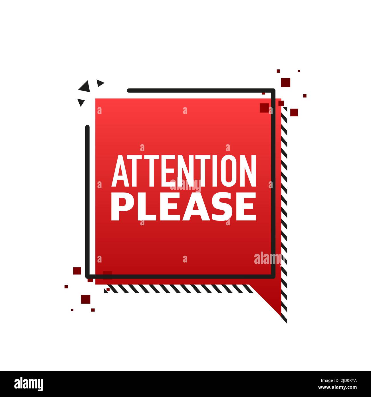 Attention please flat banner. Vector illustration of important ...