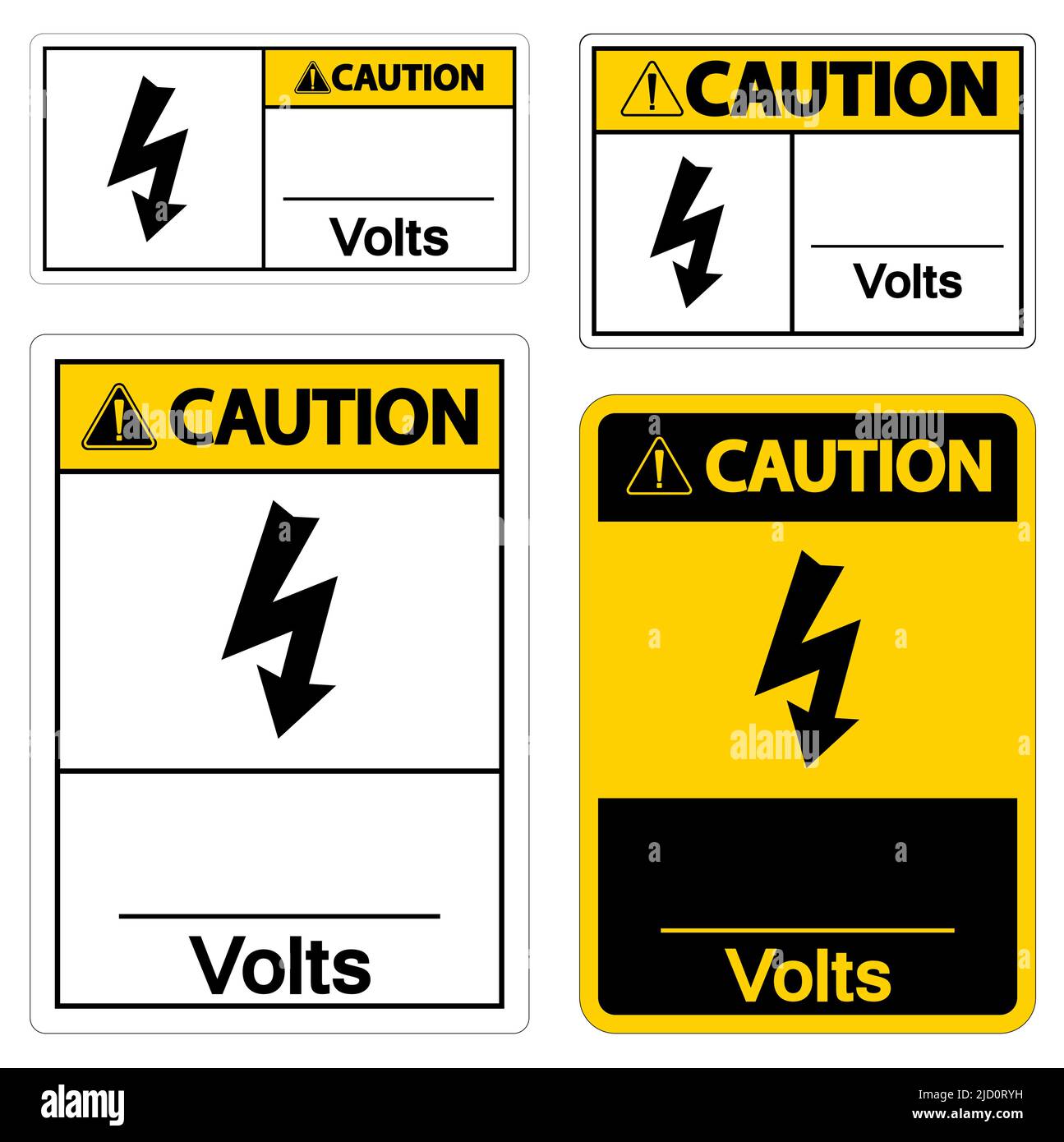 Caution Volts Symbol Sign On White Background Stock Vector Image & Art ...
