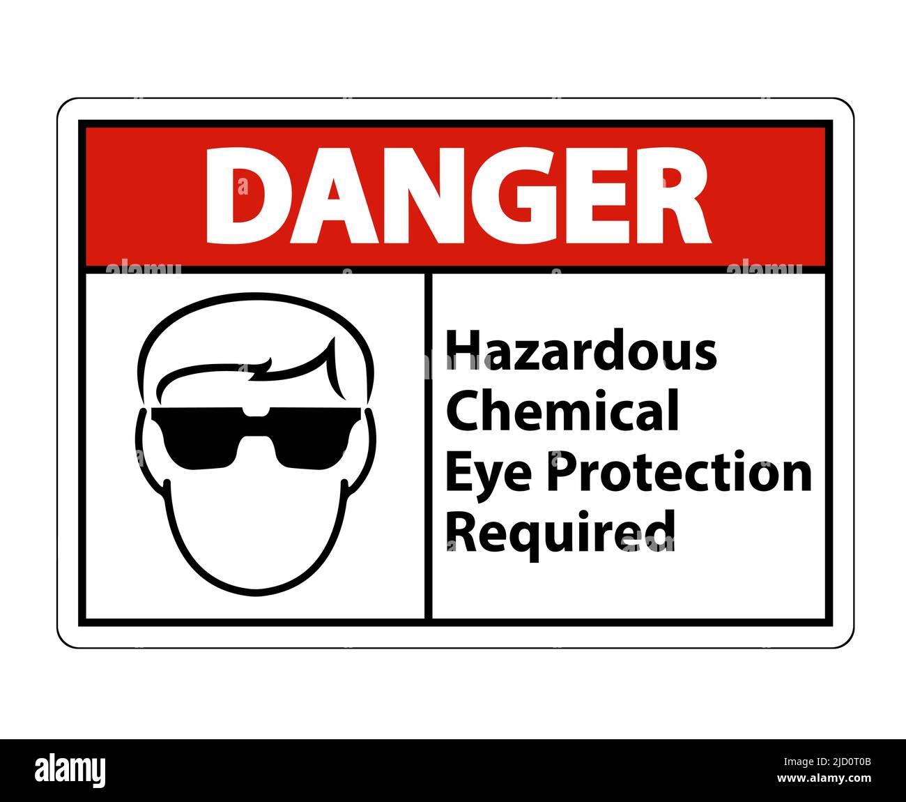 Danger Hazardous Chemical Eye Protection Required Symbol Sign Isolate ...