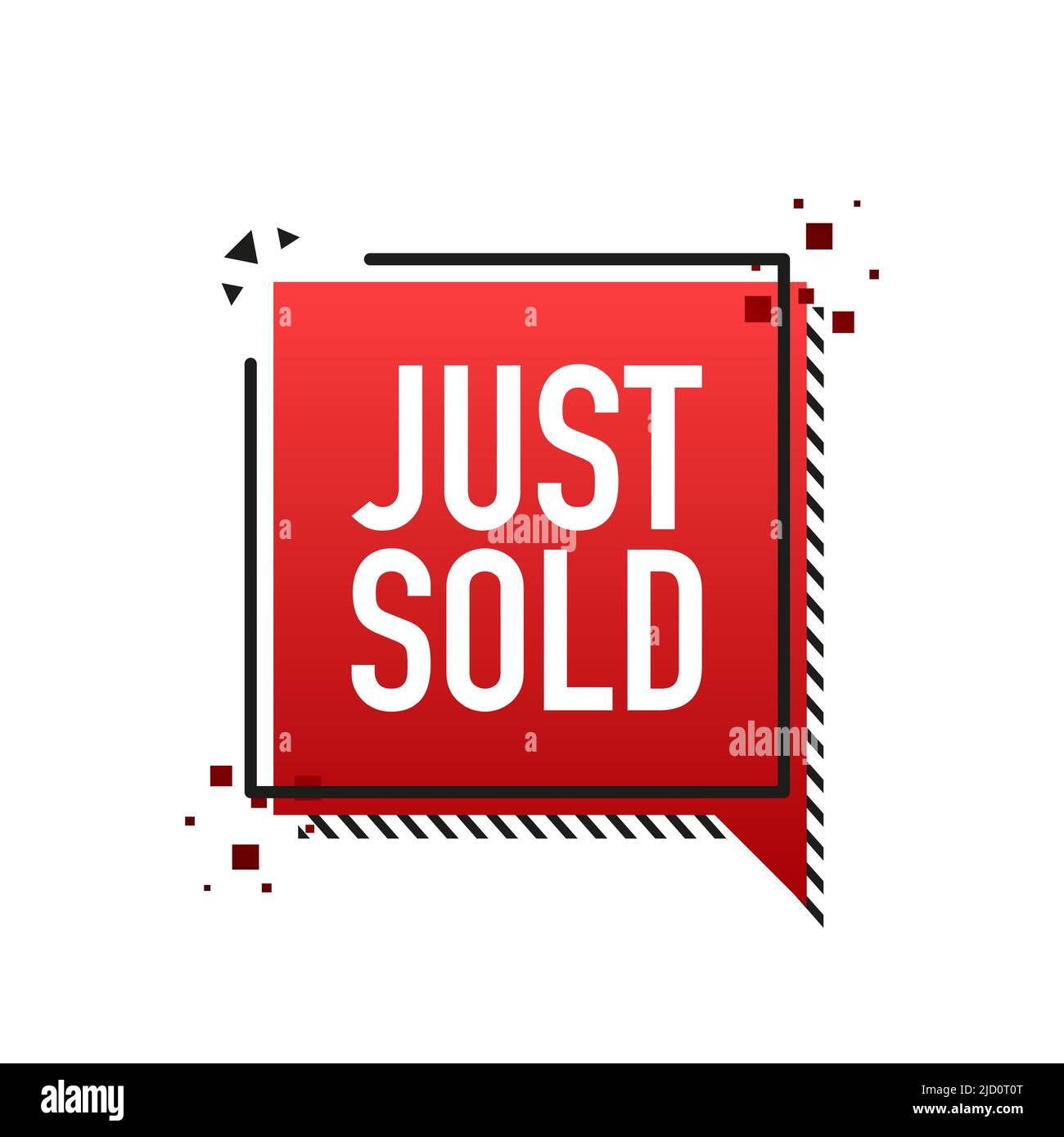 Just sold red label on white background. Vector illustration Stock ...