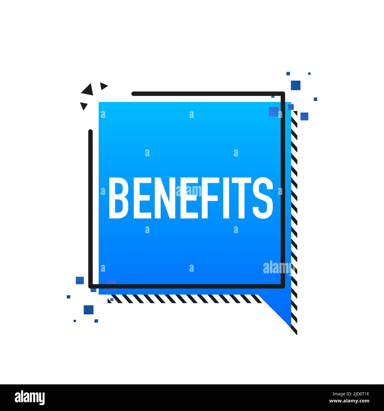 Blue banner with benefits sign. Vector illustration Stock Vector Image ...
