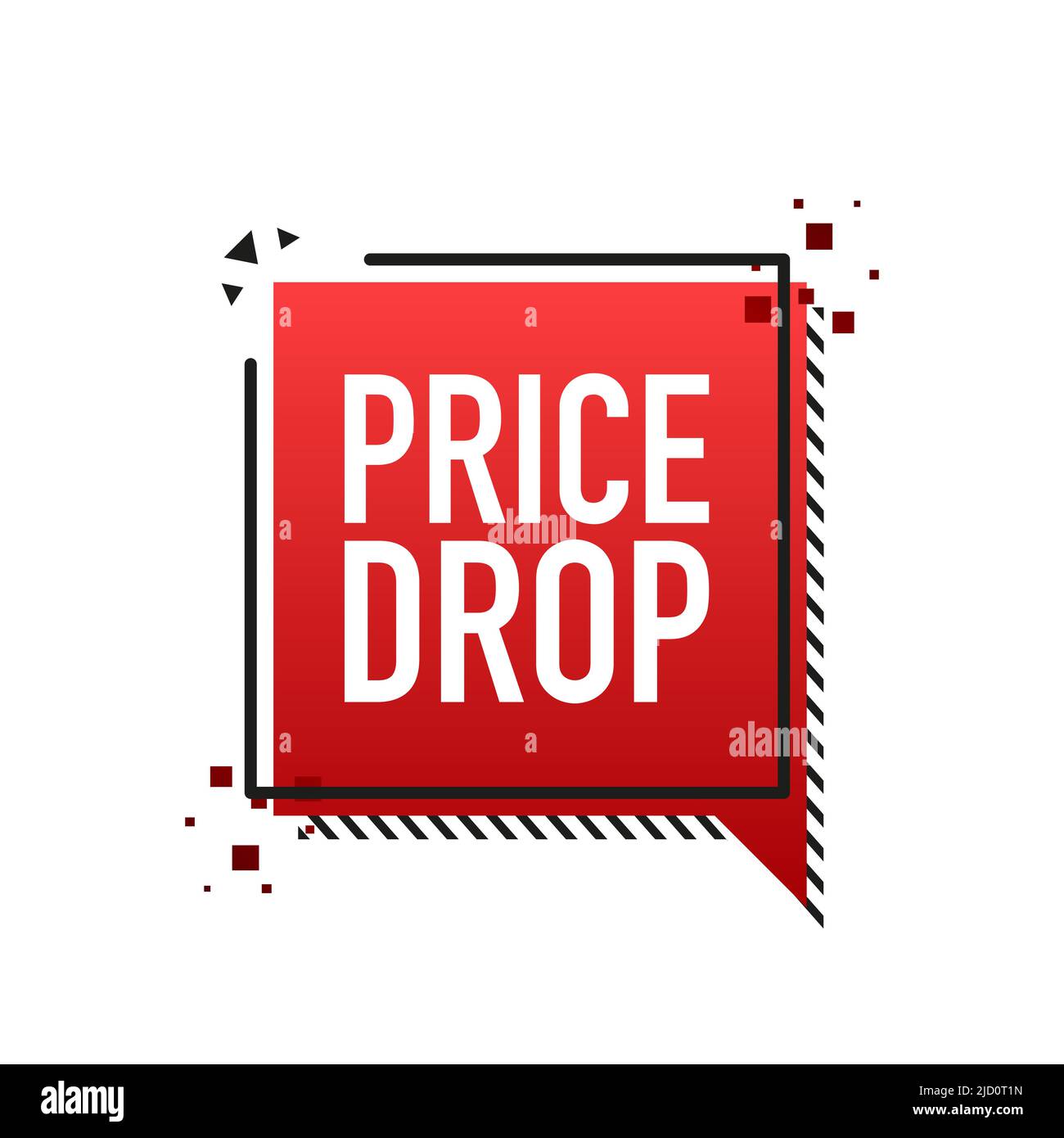 Advertising with flat price drop for banner design. Vector background ...