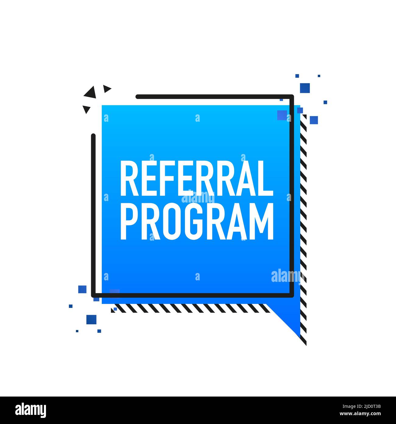 Referral Program blue banner in 3D style on white background. Vector ...