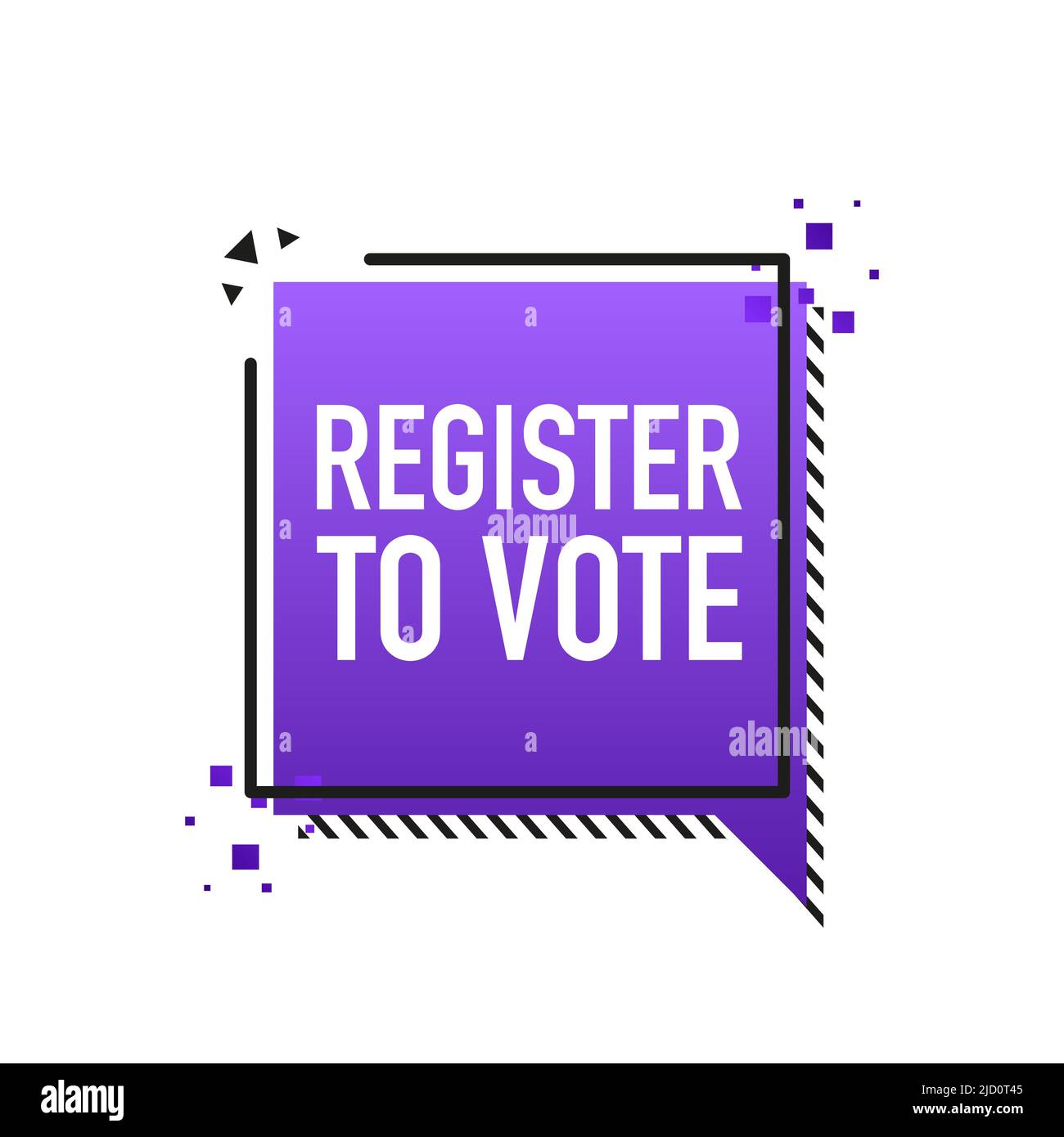 Register to vote purple banner in 3D style on white background. Vector ...