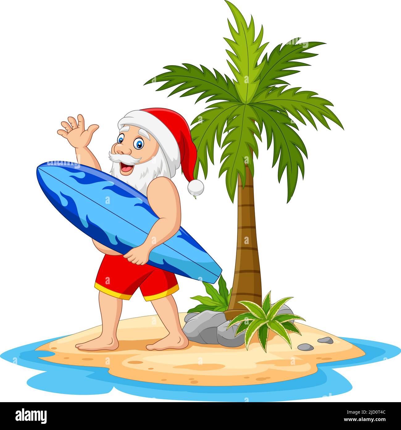 Tropical Santa Clipart