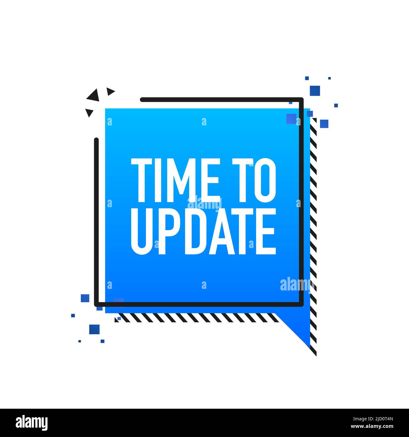 Time to update blue label on white background. Blue banner. Vector ...