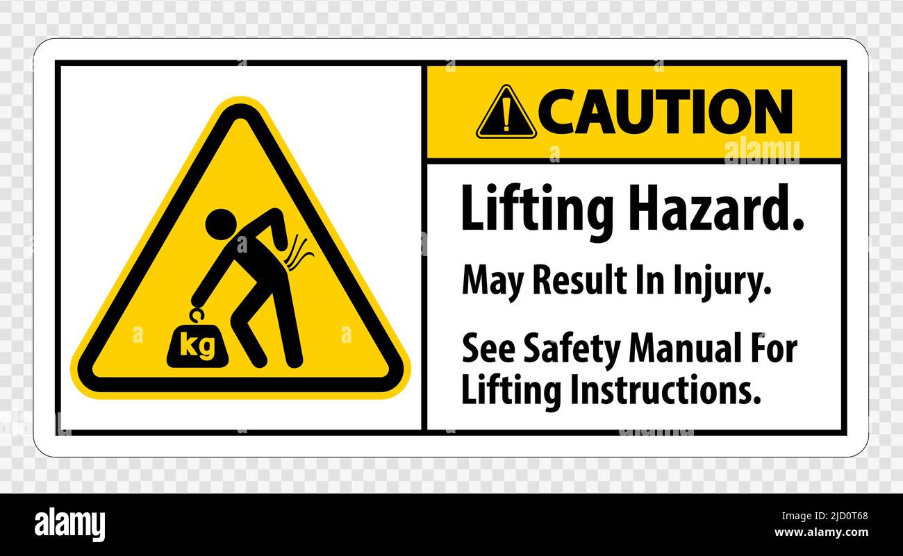Lifting Hazard,May Result In Injury, See Safety Manual For Lifting ...