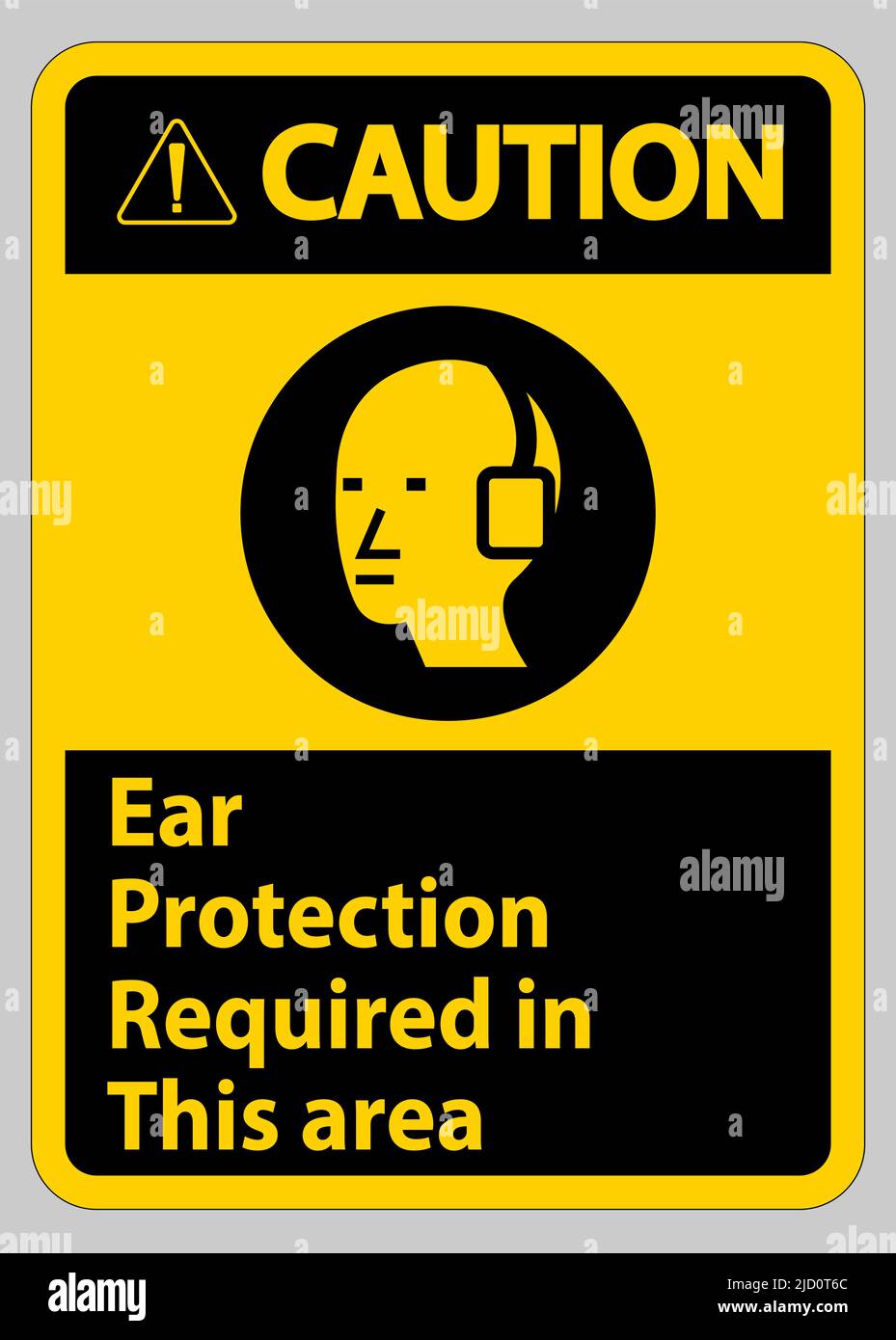 Caution Sign Ear Protection Required In This Area Symbol Stock Vector ...
